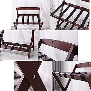 Scpantkend Hotel Solid Wood Folding Luggage Rack,Room Luggage Holder,Travel Break Folding Stool