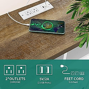 YITAHOME Farmhouse Console Table for Entryway with Charging Station, 40 inch Entryway Tables with Storage Shelf Narrow Sofa Table for Entryway, Living Room, Hallway, Grey Wash