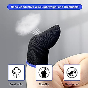 30 Pcs Gaming Finger Sleeves for Mobile Game, Anti-Sweat Breathable Seamless Thumb Finger Sleeve for League of Legend, PUBG, Rules of Survival, Knives Out, Fortnine