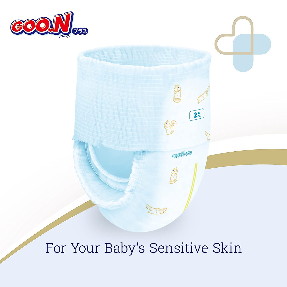 GOO.N Plus+ Pants M Size (up to 24 lb) Unisex 58 Count Japanese Pull-up Skin Comfortable Design, Made in Japan