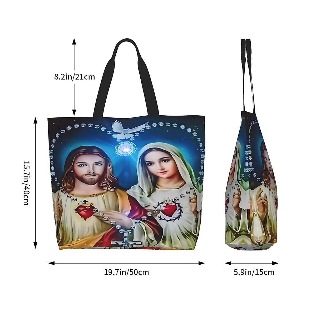 Our Lady of Guadalupe Virgin Mary tote bag shopping bag shoulder bag shoulder bag shopping, work, groceries, gym