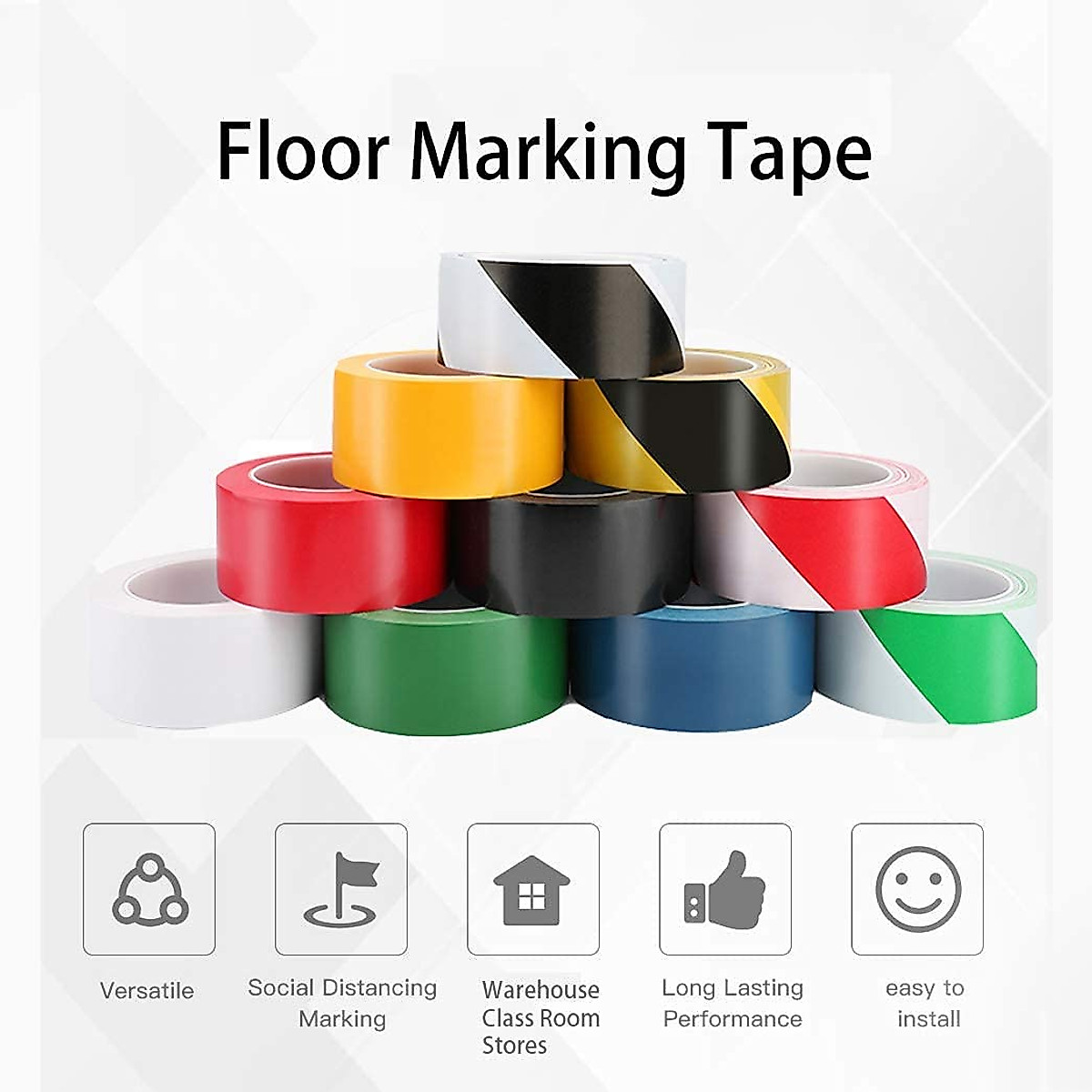APT, Multi Color Marking Tape, Premium Safety Marking and Dance Floor Splicing Tape, 6 mil Thick (Yellow, 1 Roll)