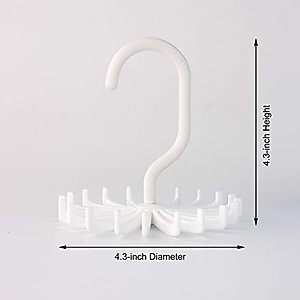 Z ZICOME 3 Pack Twirl Ties Rack Closet Organizer Tie Hanger Hook Headband Holder (White)