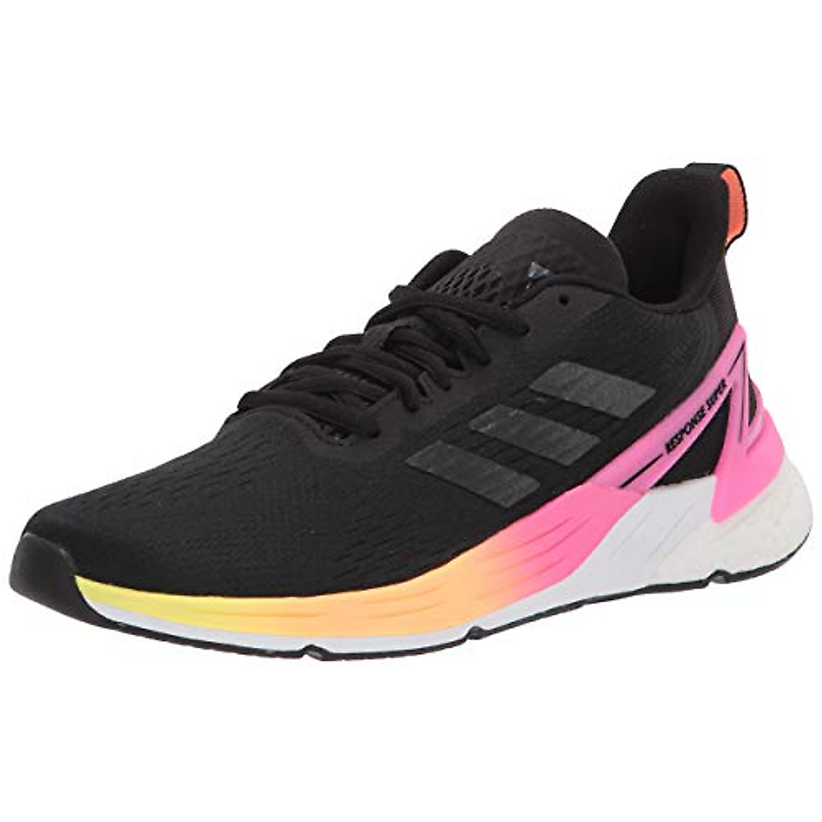 adidas Women's Response Super Running Shoes, Black/Black/Hi-Res Yellow, 8.5