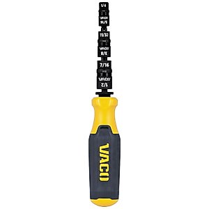 VACO VAC1070 Impact Driver, 7-in-1 SAE Multi-Bit Impact Flip Socket with Handle, 6 Easy-to-Identify Hex Driver Sizes and 1/4-Inch Bit Holder