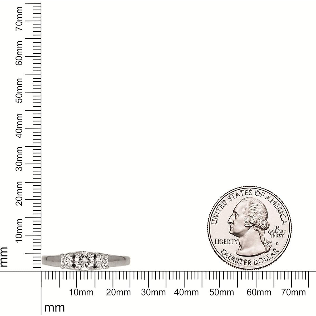 FRIENDLY DIAMONDS 1/2 Carat | 925 Sterling Silver | IGI Certified Lab Grown Solitaire 3 Stone Diamond Ring Prong Setting | Brilliant-Cut Round Shape Diamond | G-H Color, SI1 Clarity