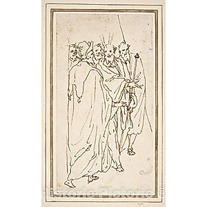Historic Pictoric Art Print : Cesare Nebbia - Moses and Other Figures : Vintage Wall Décor : 14in x 24in