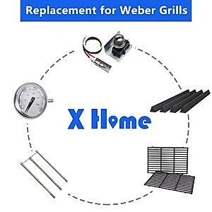 X Home 22.5-Inch Heavier Flavorizer Bars Replacement for Weber Genesis Silver/Gold B & C, Spirit E-310, Spirit 300 Series (Side-Mounted Control) Grill Parts, Porcelain-enameled, 5-Pack
