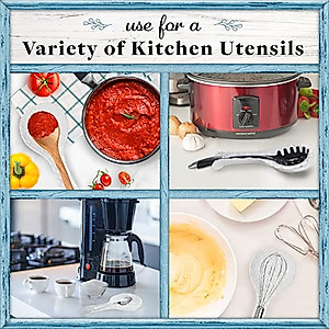 Home Acre Designs Spoon Rest For Kitchen Counter & Stove Top - White Ceramic Spoon Holder for Cooking & Counter Protection - Essential Kitchen Gadgets - White Embossed