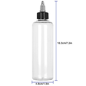 SENENQU 20PCS Round LDPE Plastic Squeeze Bottles Natural Boston Round Bottles Dispensing Bottles with Twist Top Cap for Crafts, Art, Glue and More(8.5oz, Clear)