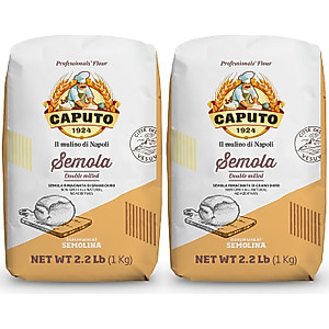 Antimo Caputo Semolina Flour 2.2 LB (Pack of 2) Bulk Italian Durum Semola Flour - All Natural Dough for Fresh Pasta