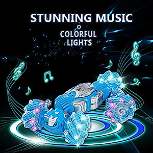 BEMITON Remote Control RC Cars for Boys,Gesture Sensing RC Stunt Car 6 7 8-12 9 10 11 Year Old Kids Gifts,4WD Off Road Double Sided Drift Truck,Transformer Remote Controlled Offroad Vehicle