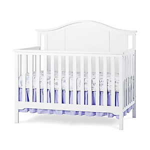 Child Craft Cottage Arch Top Crib and Dresser Nursery Set, 3-Piece, Includes 4-in-1 Convertible Crib, 3 Drawer Dresser, and Changing Table Topper, Grows with Your Baby (Matte White)