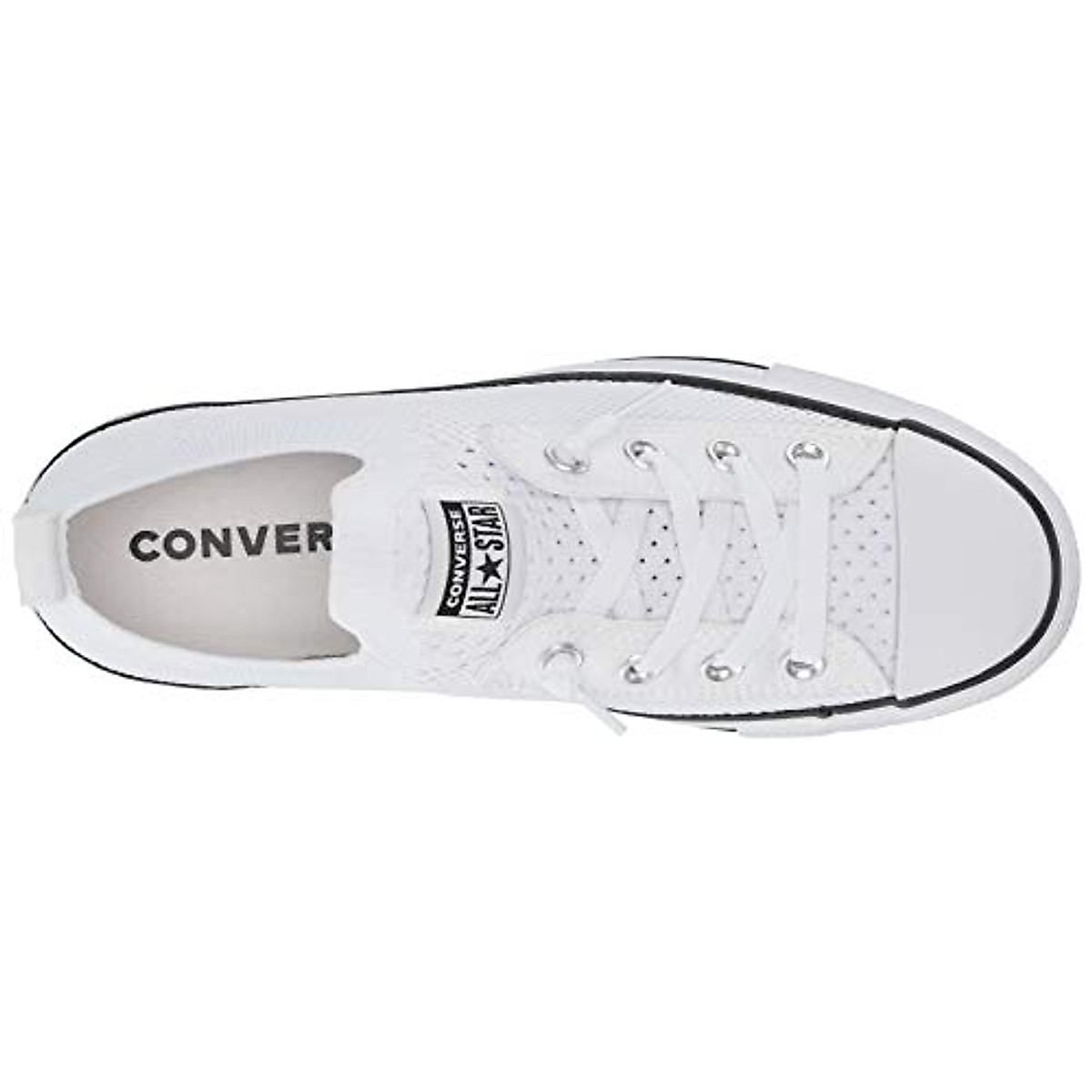 Converse Women's Women's Chuck Taylor All Star Shoreline Knit Slip On Shoe, White/Black/White, 9.5 M US