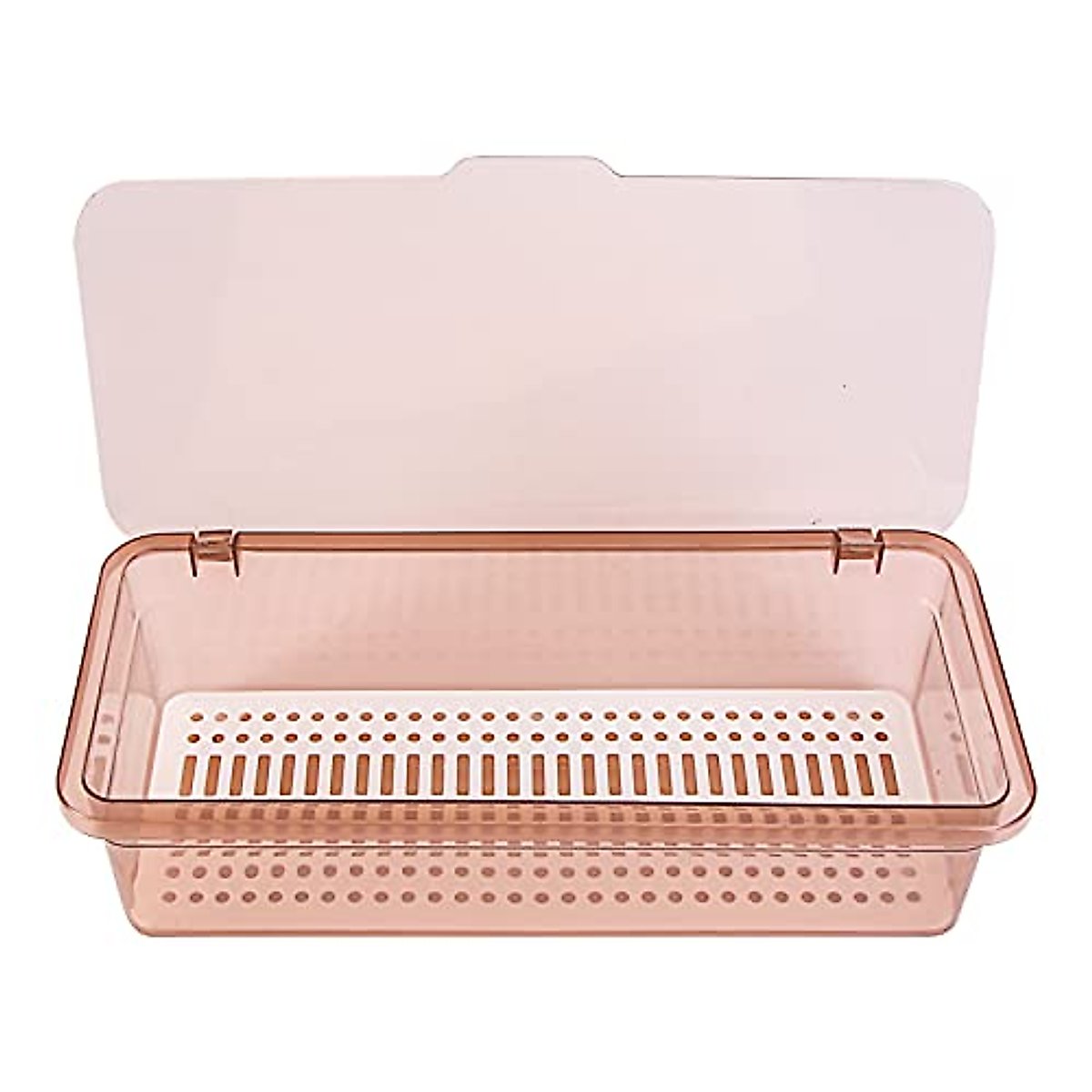 DOITOOL Flatware Tray with Lid and Drainer, Tableware Utensil and Cutlery Drawer Organizer with Lid Covered Silverware Tray to Keeps Your Cutlery Organized and Protected ( Brown )