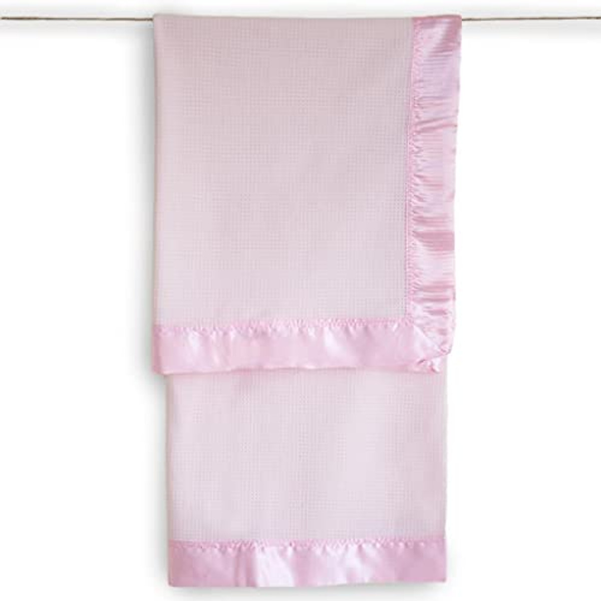 UniBabe Thermal Waffle Weave Baby Blanket with Satin Nylon Trim (Pink), Oversized