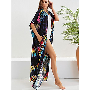 SMUDGE Life Kaftan Dresses for Women Loose Fit Button Up Caftans with Pockets for Stylish Cover Up
