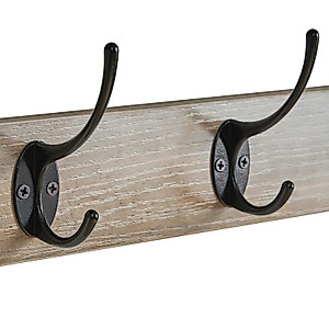 YMYNY Coat Rack Shelf Wall Mounted, Coat Hooks with Storage, Wall Floating Shelf with 5 Metal Hooks, 23.6" Entryway Floating Shelf for Kitchen, Bedroom, Bathroom, Silver Gray UHWS004Y