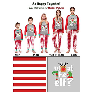 SUNNYBUY Family Christmas Pjs Matching Sets,Holiday Pajamas Xmas Jammies for Family or Couples, What The ELF, 3T-80