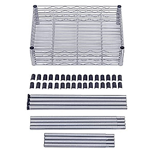 SINGAYE 4 Tier Shelf Adjustable Storage Shelf 350LBS Load Capacity Metal Storage Rack 17.32”L X 11.41”W X43.3” H