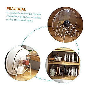 Alipis Accessory Lid Cutting Plates Holder Kitchen For Cookware Storage Steel Dish Pan Holding Drying Plate Organizer Drainer Board Saucepans Wok Pantry Rack Stainless Cup Rest Cupboard
