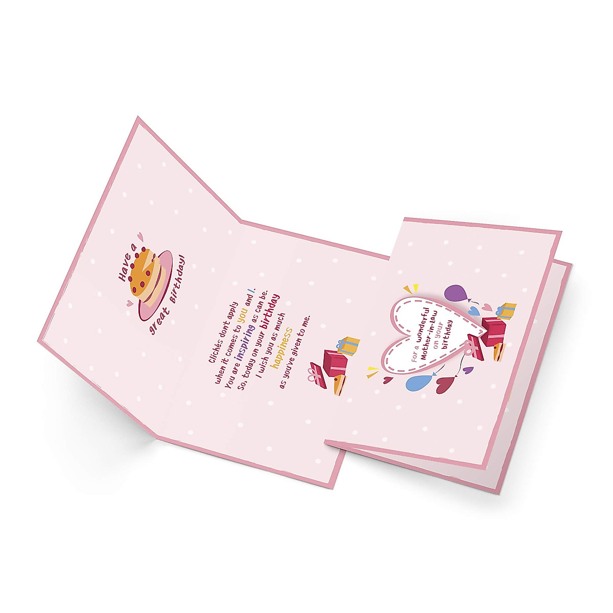 Prime Greetings Birthday Card For Mother In law, Made in America, Eco-Friendly, Thick Card Stock with Premium Envelope 5in x 7.75in, Packaged in Protective Mailer