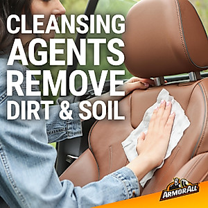 Armor All 10881 Interior Cleaner Car Leather Wipes by , For Cleaning Cars, Trucks and Motorcycles, 20 Count