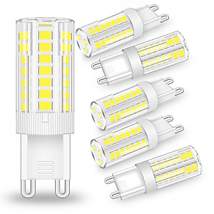 TRIJZHOU 6 Pack G9 LED Light Bulb 50w 40w Halogen Equivalent 4w Warm White 3000k 500 Lumen JCD/G9 Bi-Pin Base for Home Lighting
