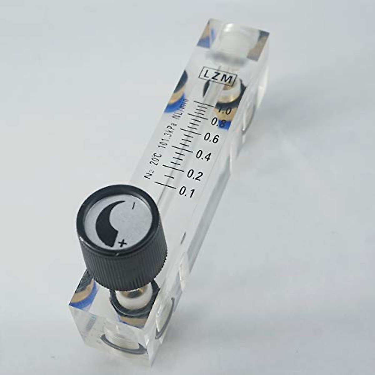 Sorekarain 0.1-1L/min LZM-6T N2 Nitrogen Flowmeter Rotameter with Valve Push in 6mm Tube