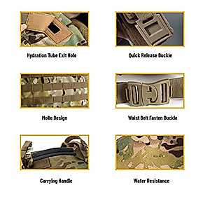 Akmax.cn Military Backpack Army Rucksack for men, MOLLE 2 Medium Assault Pack with Frame