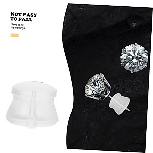 TEHAUX 100pcs Earplugs DIY Earrings Earring Accessories Handmade Earrings Clear Clutch Bag Dangle Earrings Soft Earring Backs Earrings Making Accessories DIY Earring Plugs Hamburger Nut