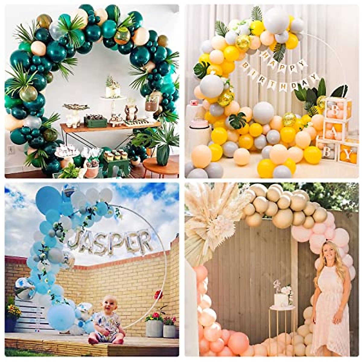 YYQQ Round Balloon Arch Kit, Balloon Circle Frame Kit, Balloon Arch Garland Kit for Holder Wedding, Christening, Decoration, Large Photo Background, Birthday, Party Decor (180cm)