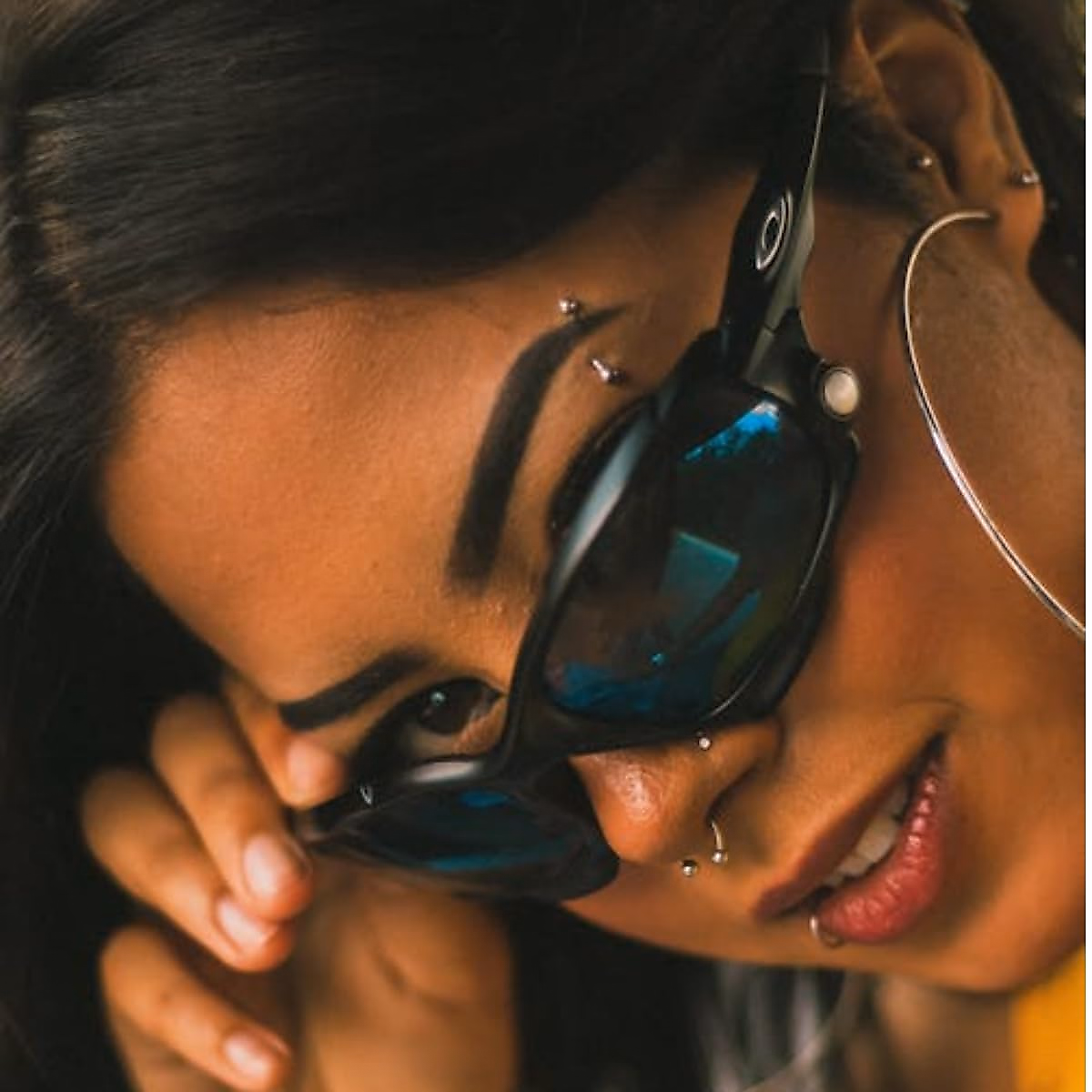 BLISI 8PCS 16G Implant Grade Titanium Silver Curved Barbell Eyebrow Piercing Rings Vertical Labret Lip Jewelry Rook Piercings 6mm/8mm/10mm/12mm Body Piercing Jewelry