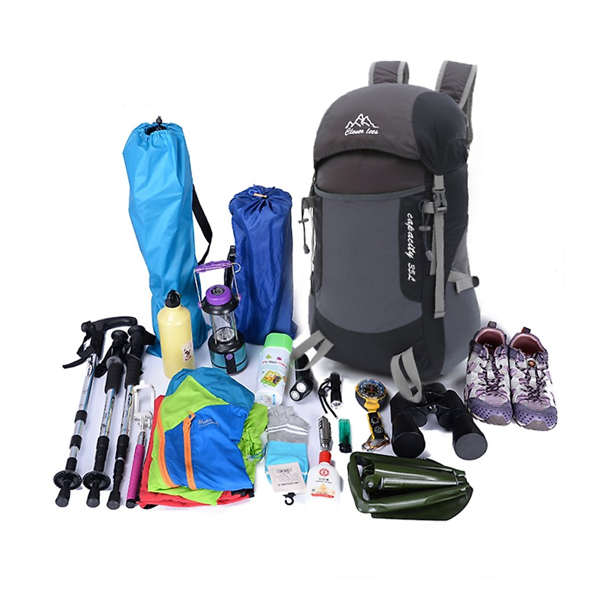 Ultralight Durable 35L Foldable Hiking Daypacks Water-Resistant Lightweight Travel Backpack Pink