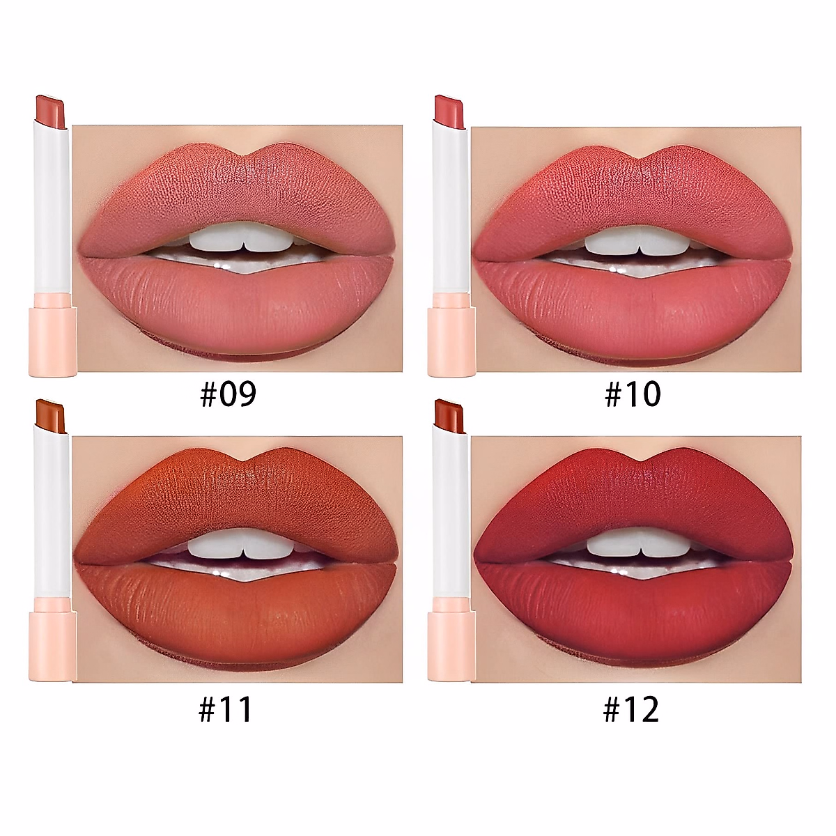 Eyret Mini Smoke Lipsticks Nude Cigarette Lipsticks Waterproof Lipsticks Smoke Tube Suit Matte Lipstick for Women and Girls(4Pcs) (C-Set C)