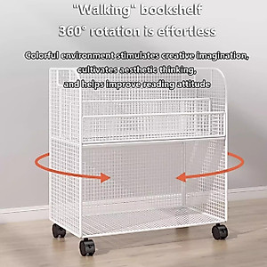 MTSYXYM Book Shelf Organizer for Kids,Modern Open Bookshelf,Door Behind Magazine Organizer Rack,Narrow Floor Standing Bookshelf Organizer,for Children's Room Playroom Daycare School.(Black)