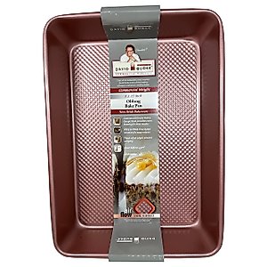 David Burke Kitchen Non-stick Bakeware Oblong Bake Pan 13 x 9 x 2 1/2 inches (ROSE GOLD)