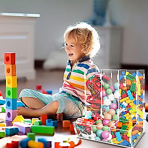 Montex Acrylic Wall Toy Dispenser, Play Room Organization Acrylic Wall Organizer Clear Hanging Organizer for Kid's Playroom, Blocks, Cars, Snacks (Three Compartment)