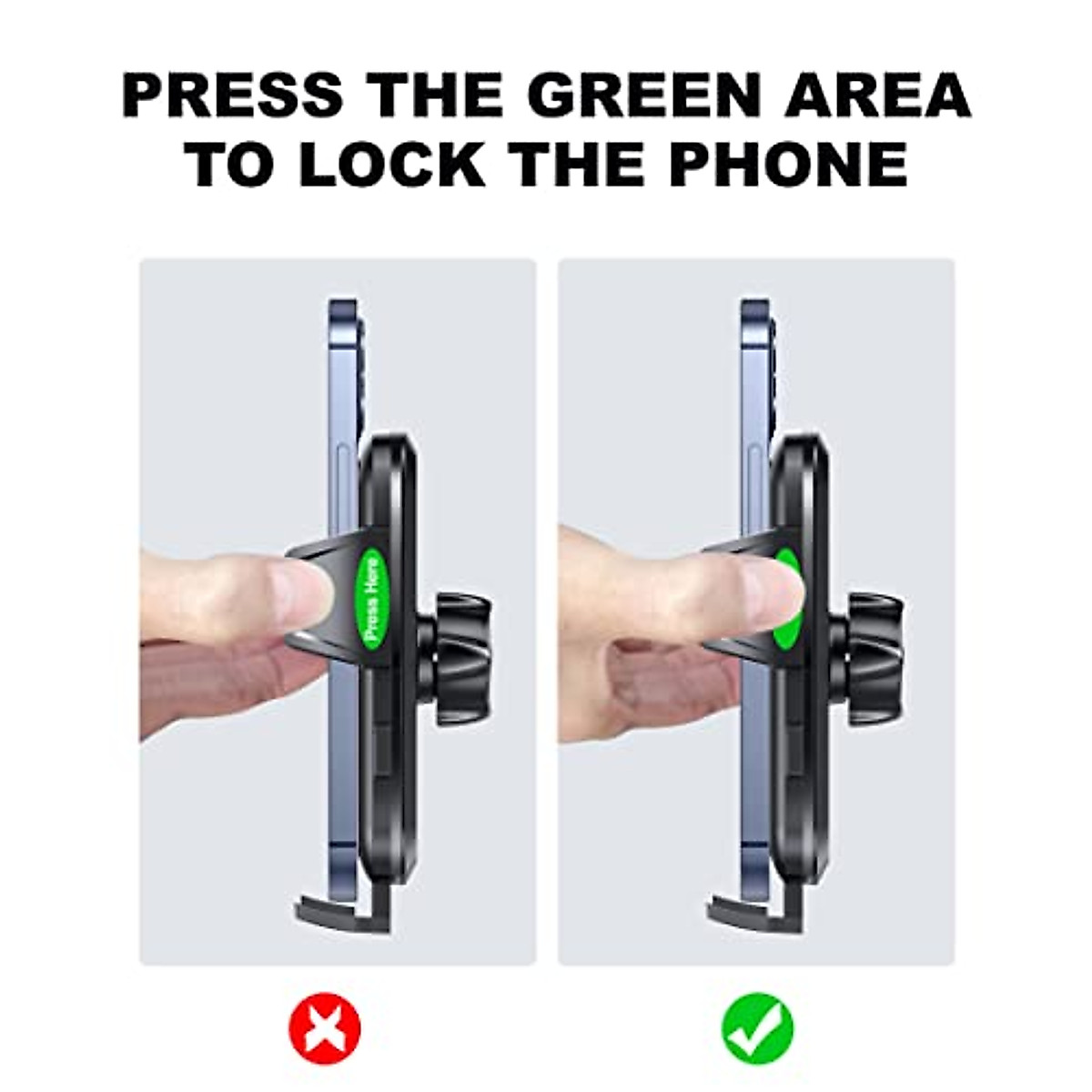 Car Phone Mount Vent Clip, Car Phone Holder Mount 360° Rotation, Adjustable Clip, Big Phone & Thick Case Friendly, Compatibility Fit for All 4"-7" Smartphone, Cell Phone Automobile Cradles Universal