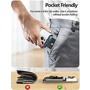 MagSafe Wallet with AirTag Holder, Magnetic Wallet Card Holder for Magsafe, Magnetic Wallet for iPhone 14 Pro Max/14 Pro/14/14 Plus/13 Pro Max/13 Pro/13/13 Mini/ 12 Series（Black）