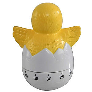HOME-X Chick Timer, Cute Kitchen Home Decor, Useful Kitchen Gadgets, Animal Timers Mechanical Kitchen Cooking Timer Clock Loud Alarm Counters-Student Timer- 55 Minutes-3 3/4" L x 3"D