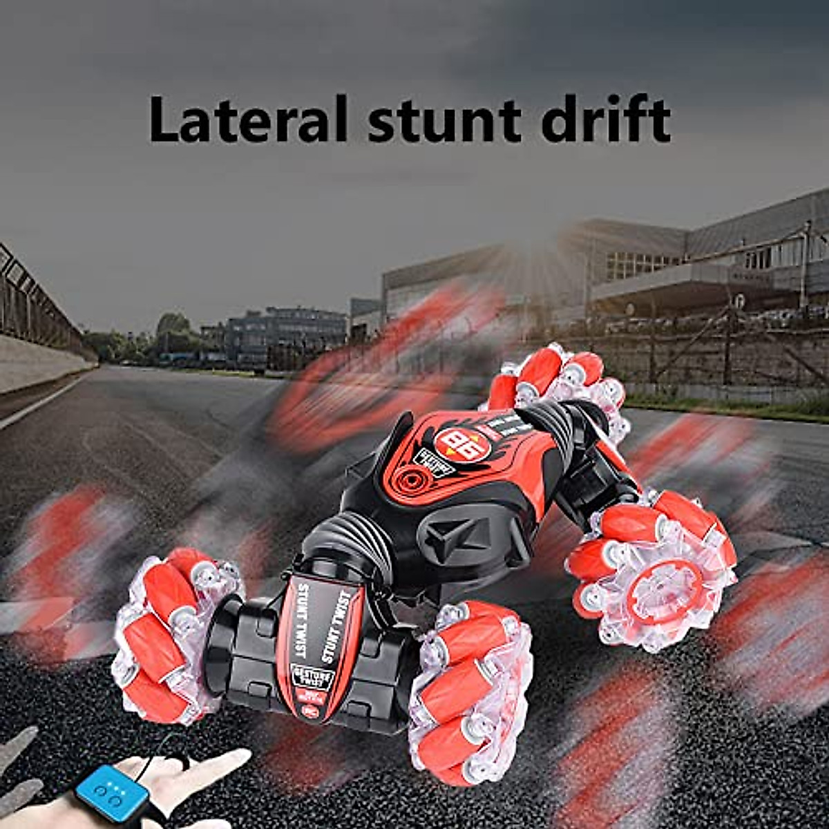 HDZXC All-Terrain RC Stunt Car,Remote Control Car,Deformable Off Road Truck,360 ° Flips Twisting Climbing Vehicle,Double Sided Rotating Race Car with Lights,for Kids