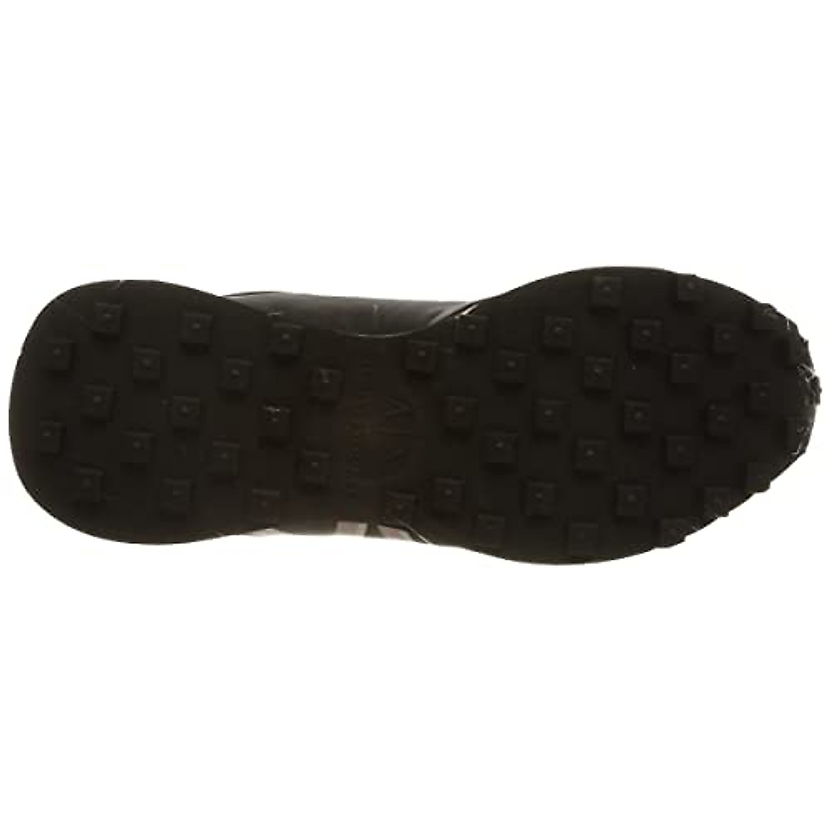 A|X Armani Exchange Women's Contrasting Lettering Logo Lace Up Sneaker with Suede Detailing, Black+Rose, 6