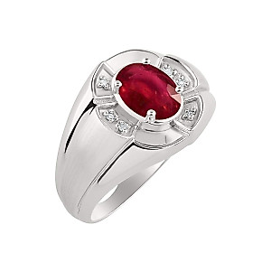 Rylos Simply Elegant Beautiful Red Ruby & Diamond Ring - July Birthstone*