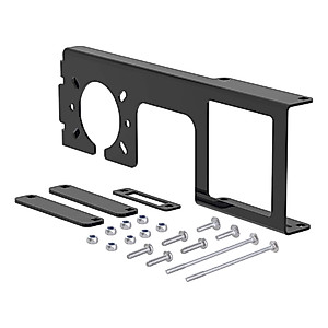 CURT 58003 Easy-Mount Vehicle Trailer Wiring Connector Mounting Bracket for 2-1/2-Inch Receiver, 4 or 5-Way Flat, 6 or 7-Way Round, GLOSS BLACK POWDER COAT