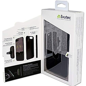 Evutec Compatible with iPhone 6 Plus/6s Plus/7 Plus/8 Plus Unique Heavy Duty Case Leather + TPU Shockproof Interior Drop Protection Phone Cover-Canvas/Black (AFIX+ Vent Mount Included)