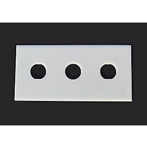43mm x 22mm CERAMIC 3-hole Slitter Blade(1) (.3mm thick) “3-hole slitters” - double edged