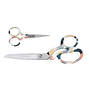 Brewer Gingher Limited Edition Designer Series - 2021 Rynn collection - one Right-Handed 8 inch Sewing Shears and one 4 inch Embroidery Scissors, multi