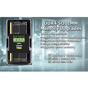 NEMIX RAM 64GB (4X16GB) DDR4 2400MHZ PC4-19200 2Rx8 1.2V CL17 260-PIN Non-ECC Unbuffered SODIMM Memory KIT Compatible with Apple iMac