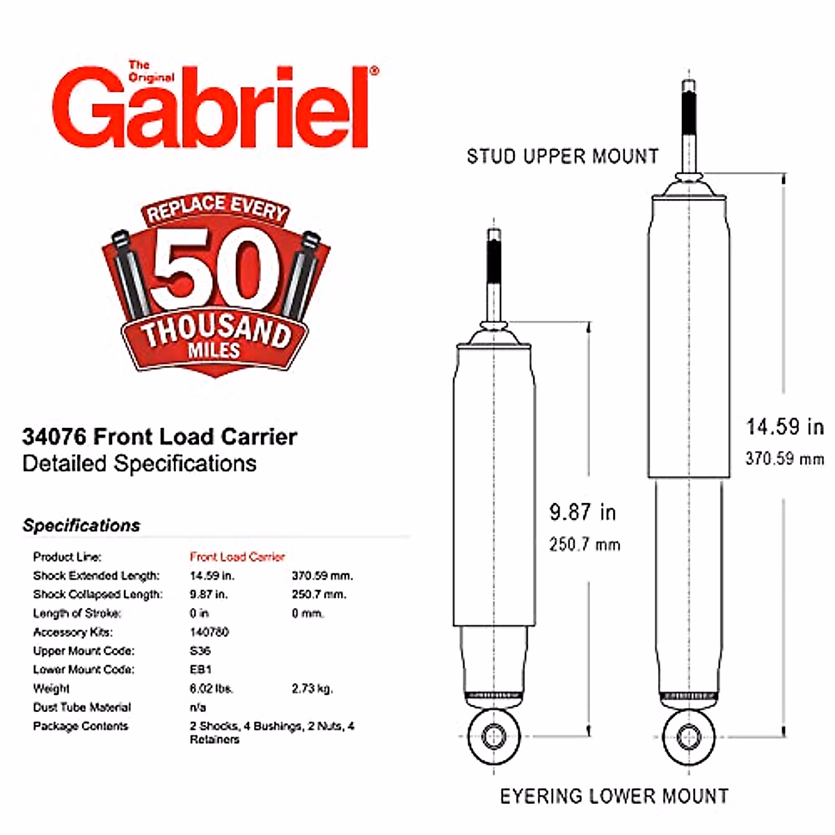 Gabriel 34076 Front Load Carrier